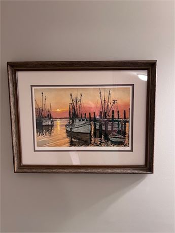 Great Finds Online Auctions - Framed John Collette ‘Carolina Sunset’ Print