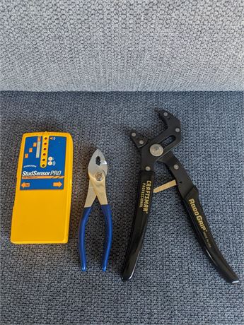 Great Finds Online Auctions - Robo Grip Wrench, Pliers & Stud Finder