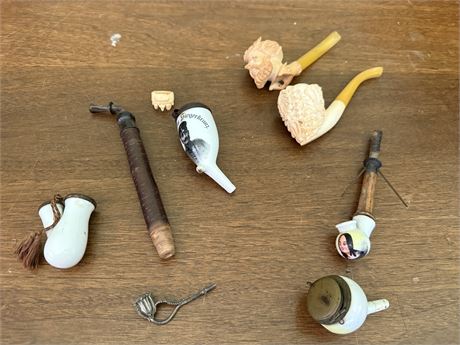 Great Finds Online Auctions - Assortment of Seven Pipes and Pipe Bowls