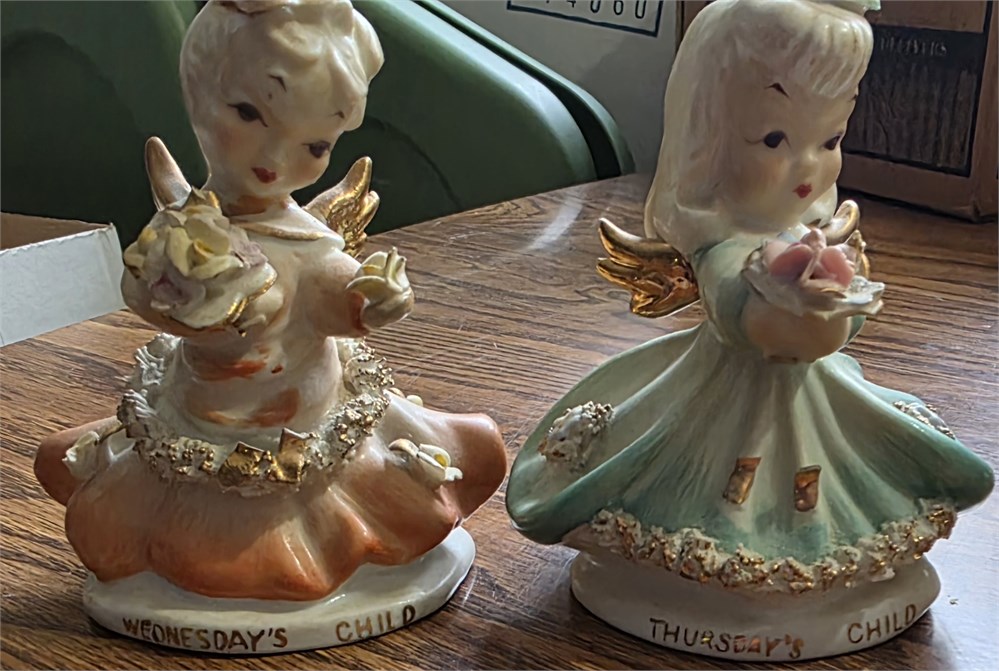 Great Finds Online Auctions - Lefton "Day of the Week" Angel" Wednesday ...