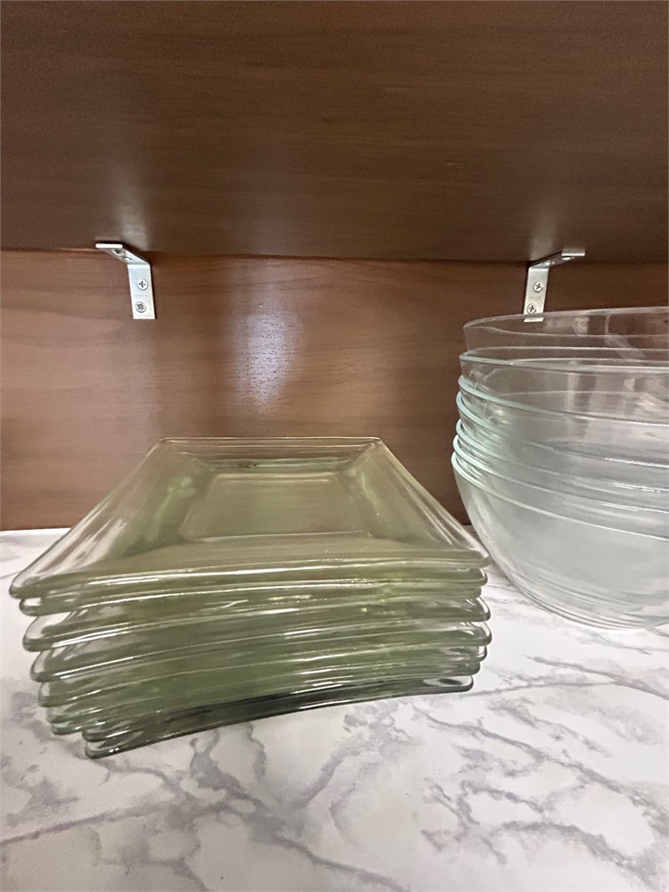 Great Finds Online Auctions - Assorted Clear Glass Tableware Cabinet ...