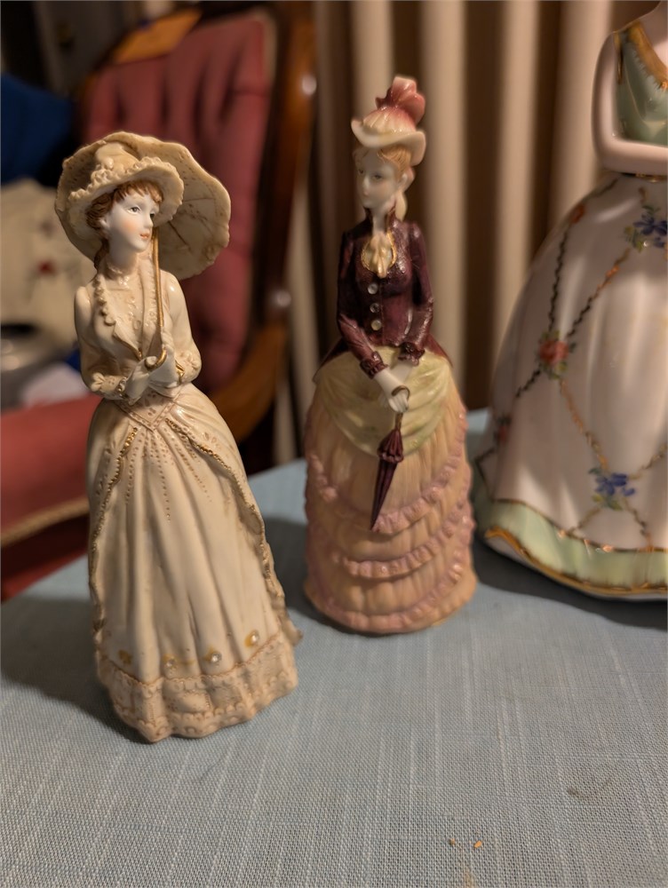 Great Finds Online Auctions - 4 Polystone Victorian lady figurines
