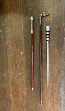 Great Finds Online Auctions - Collection of One Cane Sword & Two ...