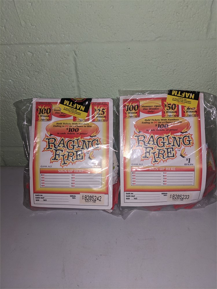 Great Finds Online Auctions - 2 New Raging Fire Instant Pull Tab ...