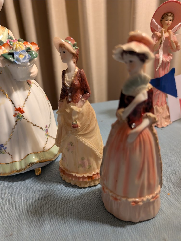 Great Finds Online Auctions - 4 Polystone Victorian lady figurines