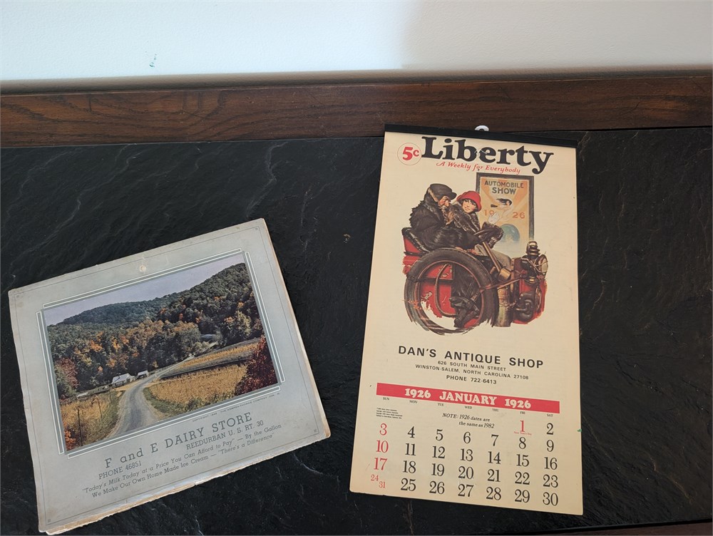 Great Finds Online Auctions - Vintage Advertising Calendars - 1926 and 1945