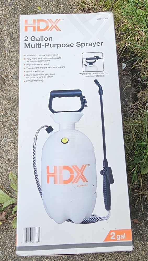 Great Finds Online Auctions - HDX 2 Gallon Multi Purpose Sprayer in Box