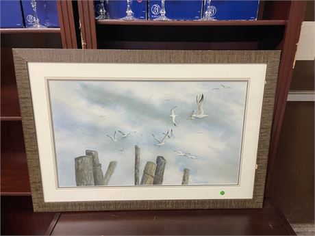 Great Finds Online Auctions - Framed Carol Gilbert Watercolor