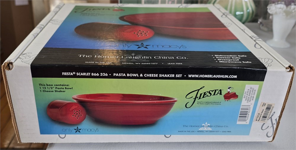 Great Finds Online Auctions - Fiesta Pasta Bowl and Cheese Shaker