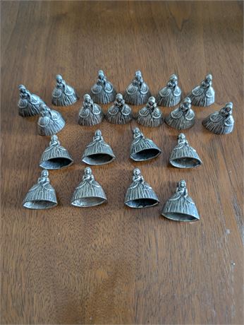 Great Finds Online Auctions - Lot of 21 Miniature Cast Metal “Lady” Bells