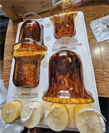 Great Finds Online Auctions - Set of 4 Glass Tortoise Shell Candle ...