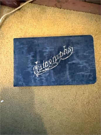 Great Finds Online Auctions - Vintage Blue Velvet Autograph Book
