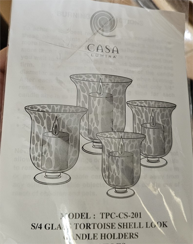 Great Finds Online Auctions - Set of 4 Glass Tortoise Shell Candle ...