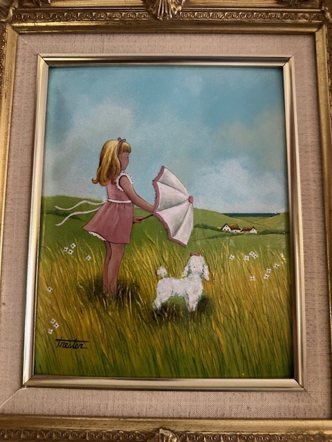 Great Finds Online Auctions - Framed Lorraine Trester ‘Girl with Poodle ...