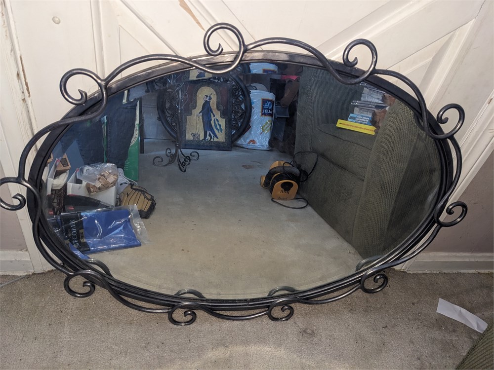 Great Finds Online Auctions - Iron Mirror- Heavy