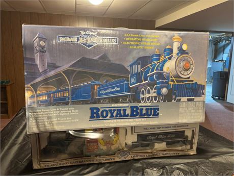 Great Finds Online Auctions - BACHMAN'S EXCLUSIVE ROYAL BLUE TRAIN SET ...