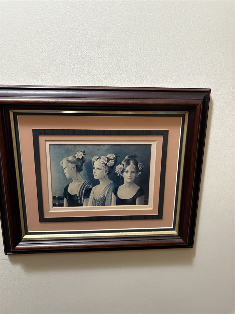 Great Finds Online Auctions - Framed Pat Bannister Print – Three Girls ...