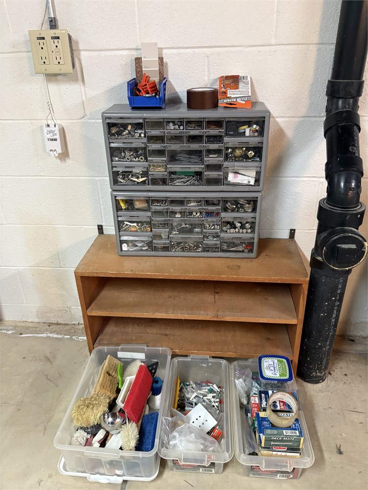 Great Finds Online Auctions - Huge Hardware Organizing Lot and shelf