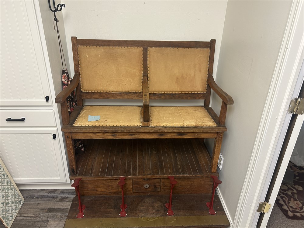 Great Finds Online Auctions - Beautiful Antique, two-seat shoe shine ...