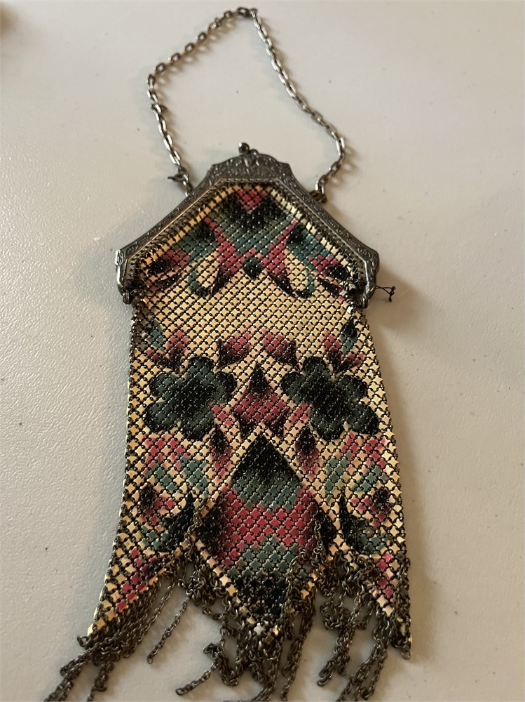 Great Finds Online Auctions - Art Deco Mandalian Enameled Metal Mesh ...