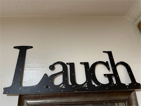 Great Finds Online Auctions - Metal ‘Laugh’ Sign/Sculpture