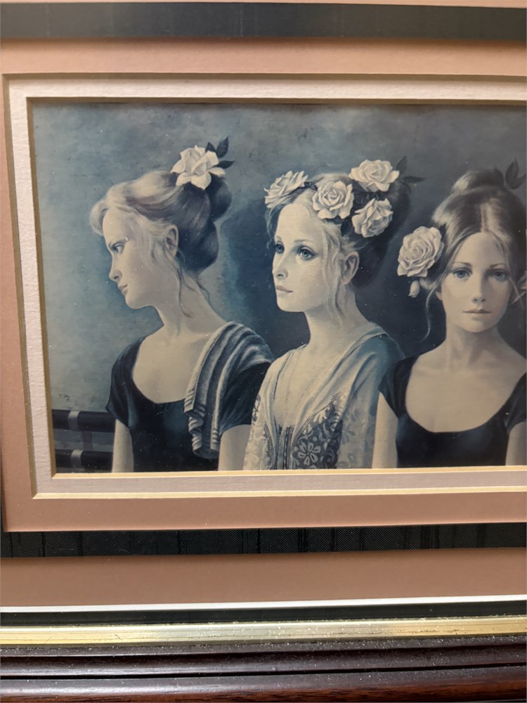 Great Finds Online Auctions - Framed Pat Bannister Print – Three Girls ...